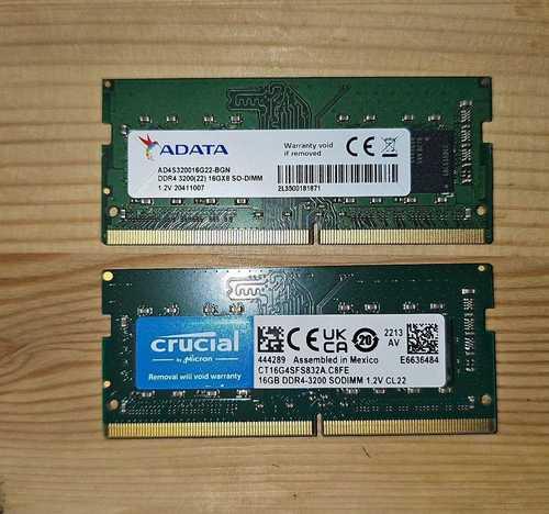 Оперативная память ddr4 16gb sodimm 3200 2шт