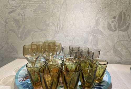Рюмки карамельное янтарное стекло СССР