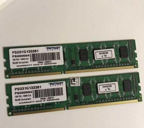 Оперативная память Patriot PSD31G133381 DDR3