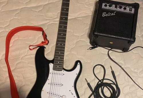 Электрогитара Fender squier stratocaster, комплект