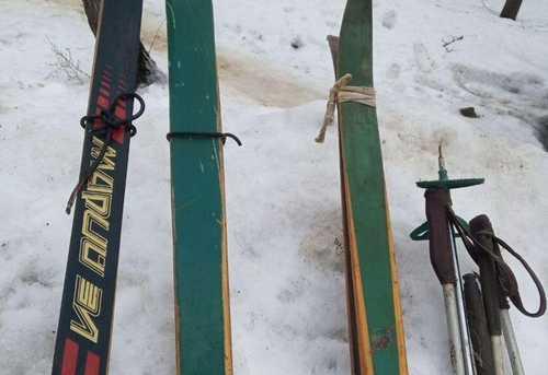 Лыжи беговые, лыжные палки
