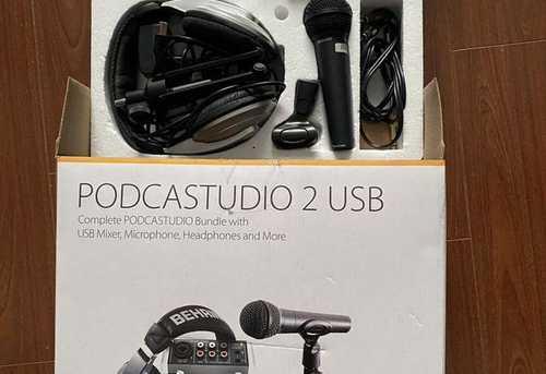Behringer Podcastudio 2 USB, микрофон, наушники