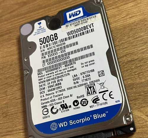 Hdd SATA 500gb 2.5 WD Scorpio Blue