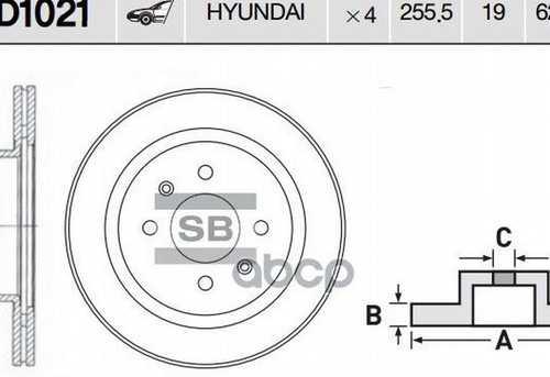 SD1021 диск тормозной передний Hyundai Getz 1