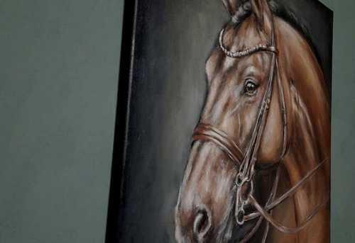 Картина маслом конь (лошадь)