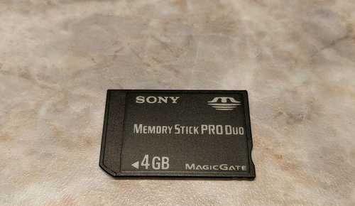 Карта памяти Sony Memory Stick Pro Duo 4 gb