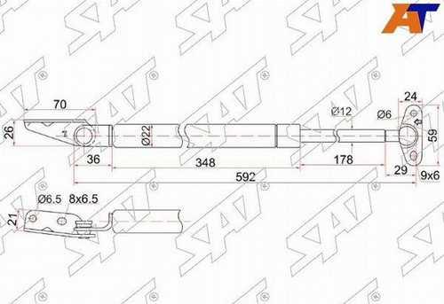 Амортизатор крышки багажника toyota corolla, toyot