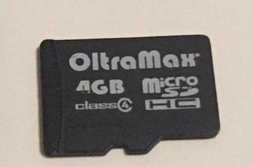 Карта памяти oltramax Microsdhc 4GB Class4