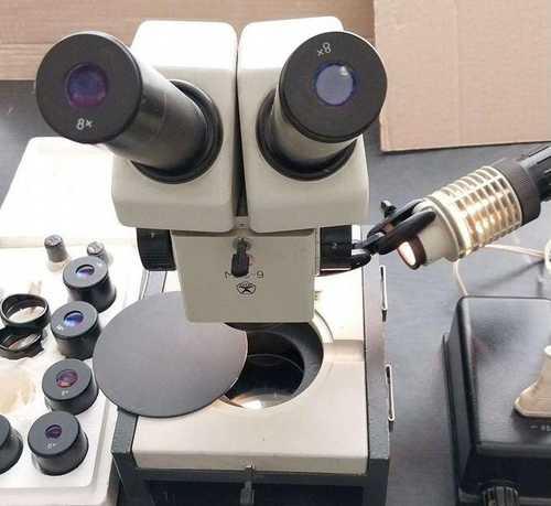 Микроскоп мбс-9 с комплектом зип, с подсветкой