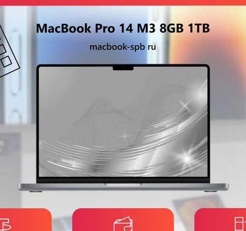 Apple MacBook 14 m3 8gb 1Tb сша/Ростест