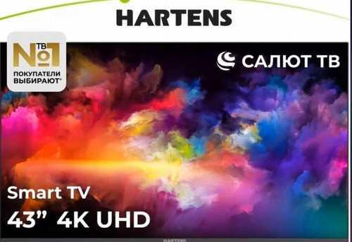 Телевизор 43 дюйма смарт тв 4K UHD Hartens Салют