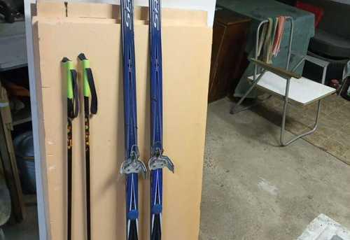 Лыжи беговые с палками 160/110 см
