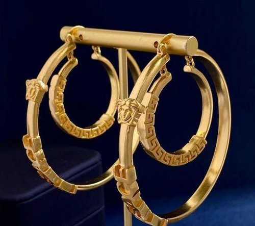 Серьги версачи versace с гравировкой