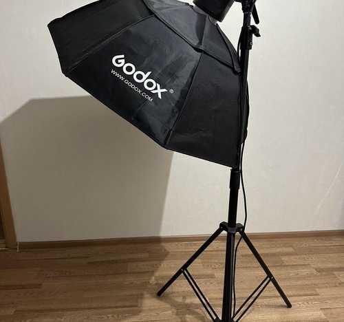 Godox sl60w+октобокс+стойка 2,8+соты 95см