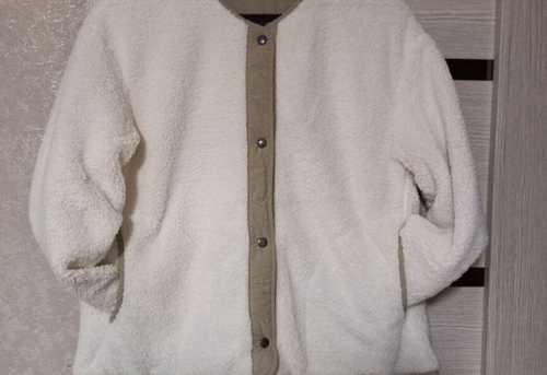 Плюшевая куртка женская двухсторонняя