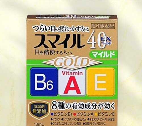 Японские капли для глаз lion smile 40 ex gold mild