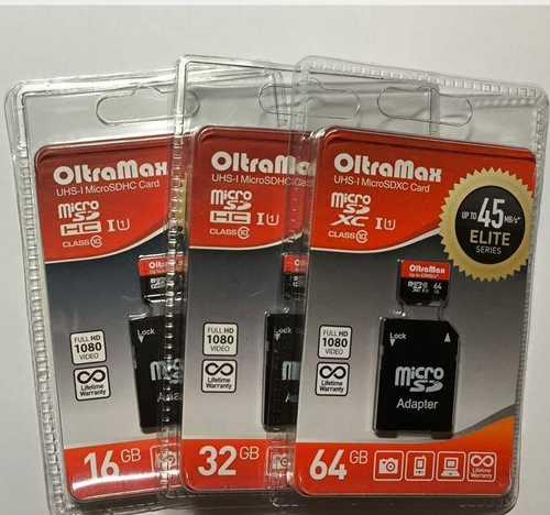 Карта памяти micro SD OltraMax 16,32,64 Гб