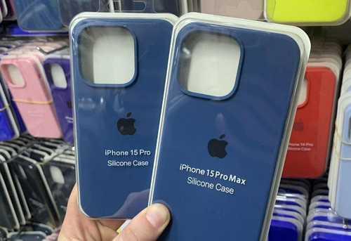 Чехол на iPhone 15/Pro/Max/Plus Silicone синий