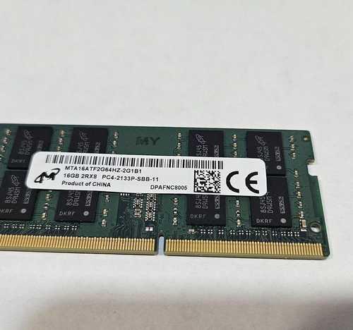 Память для ноутбука sodimm Micron 16Gb DDR-4 2133