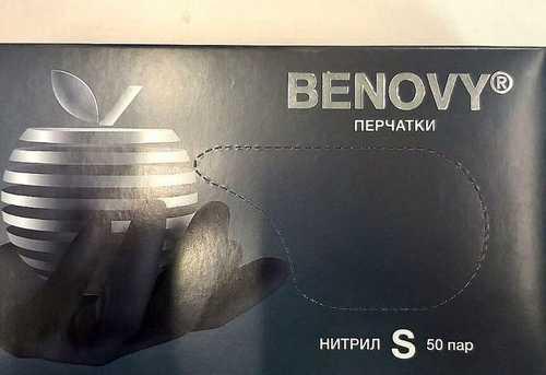 Перчатки нитриловые Benovy (Бенови) чёрные