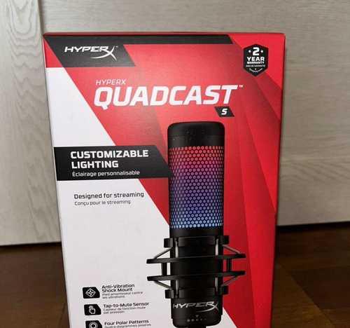 Микрофон hyperx quadcast s черный