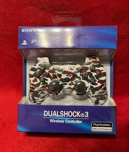 Джойстик Dualshock PS3 бело-зеленый камуфляж