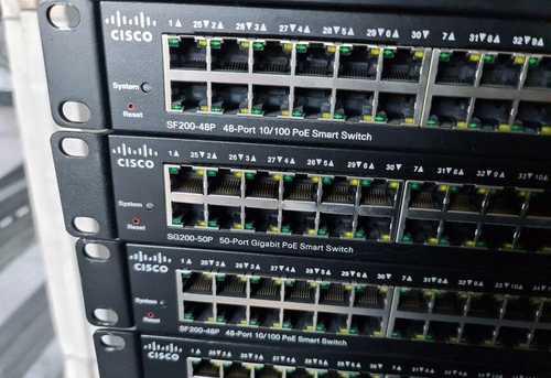 Коммутатор Cisco SF200-48P 48 портов 24 PoE 10/100