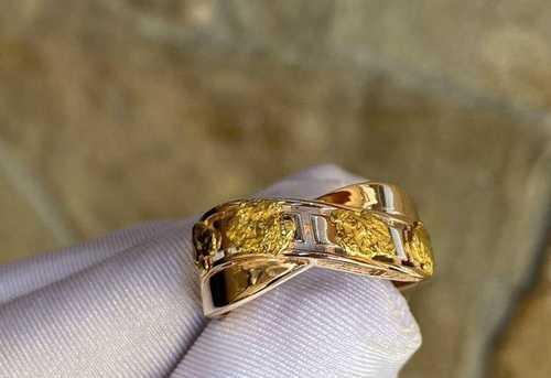 Золотое кольцо с природными самородками