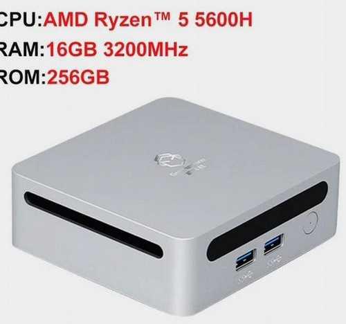 Мини-пк GenMachine Ryzen 5600H 16Gb SSD 256Gb