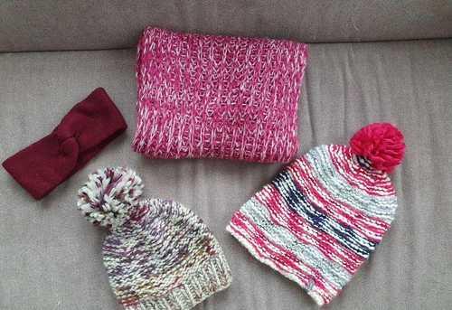 Шапки и шарфы женские зимние розовые