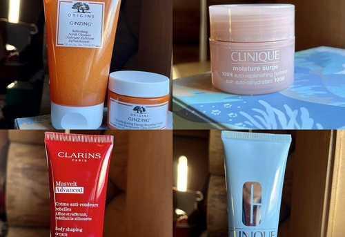 Крем, скраб для лица clarins, clinique, origins