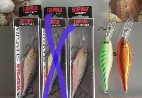 Воблер rapala shad RAP 9 и down deep husky jerk