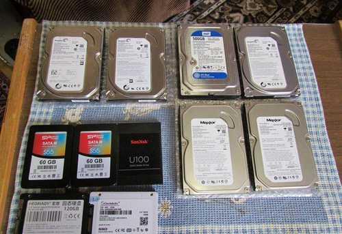 HDD SATA 160Gb - 500Gb, SSD 60 - 120Gb SATA
