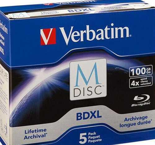 Болванка Blu-Ray Verbatim M-Disc 100GB bdxl 4x Cas