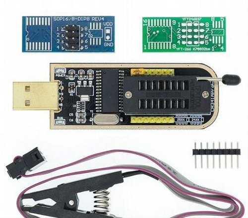 Программатор USB CH341A с зажимом (прищепкой)