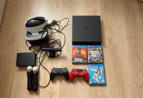 PS4 с PS VR V2 и играми