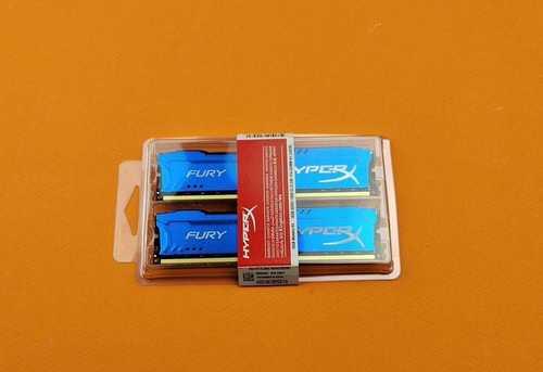 HyperX Fury DDR3 1600 мгц 2*8 гб dimm blue