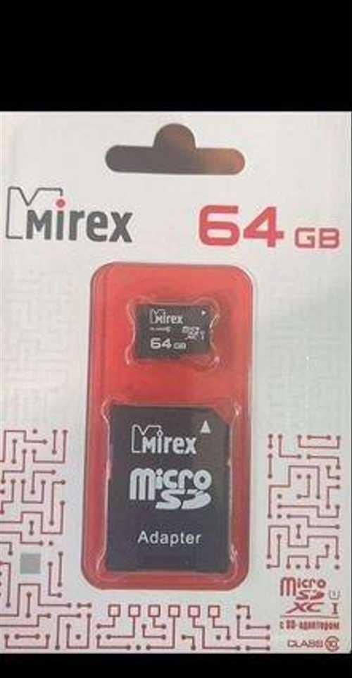 Адаптер + карта памяти mirex sd 64gb