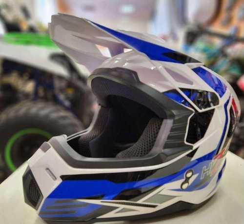 Шлем мото кроссовый hizer J6801 #6 white/blue