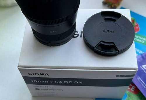 Объектив Sigma 16/ 1.4 DC DN для Sony
