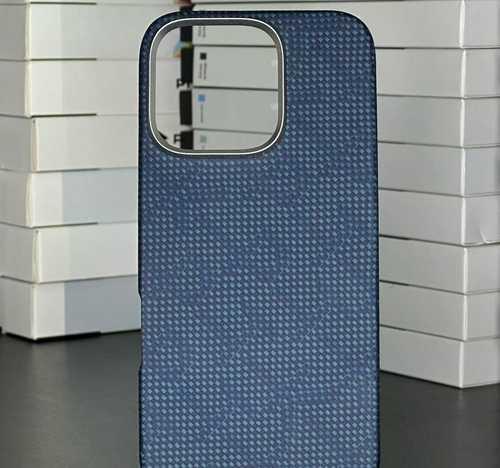 iPhone 16 Pro. Pitaka MagEZ Case 6 Monogram Blue