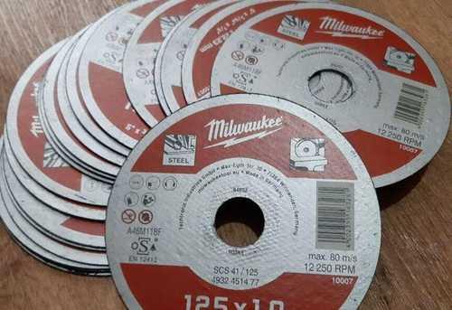 Отрезной диск по металлу milwaukee, 125x1x22,2мм