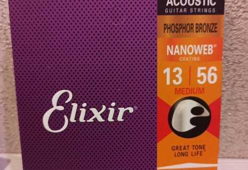 Струны Elixir Nanoweb Phosphor Bronze 13-56