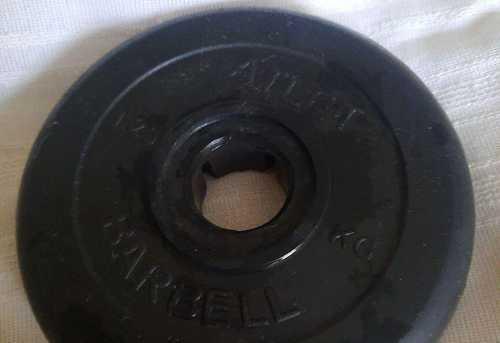 Диск Barbell Atlet 1.25 кг (черный) 31 мм