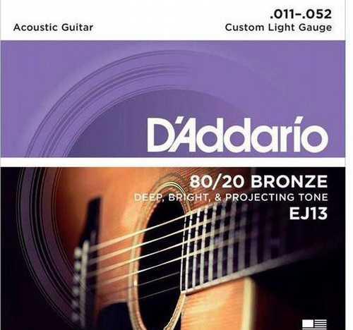 D'Addario 11-52 EJ Acoustic Guitar Bron. (Новый)