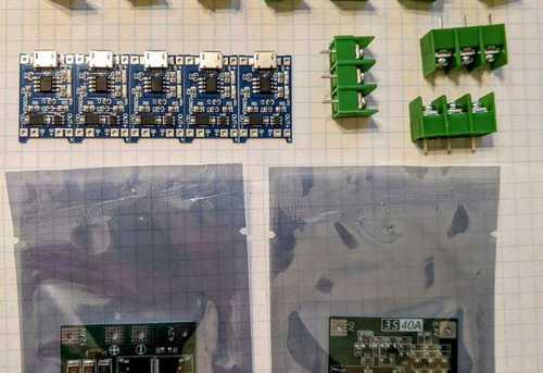 Micro Usb 5 V 1 A, BMS 3S 40A, коннектор