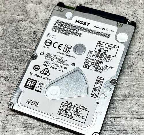 2.5" HDD накопитель 500Gb hgst HTS545050A7E680