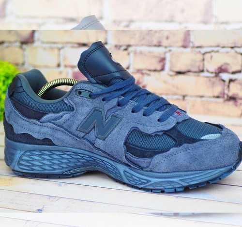 Кроссовки New Balance 2002r черные мужские Люкс