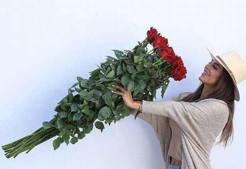 Розы 150см,букет цветов розы 1-1,5 метровые