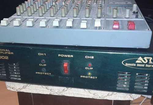 Усилитель звука ASR 1000W Pro Stereo PA-1002 Кросс